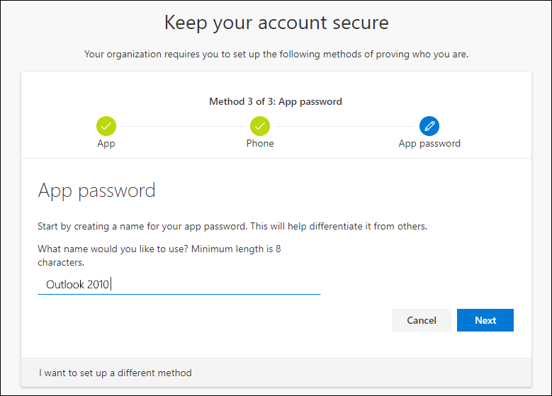 To add app passwords in the sign-in wizard – BaseHost
